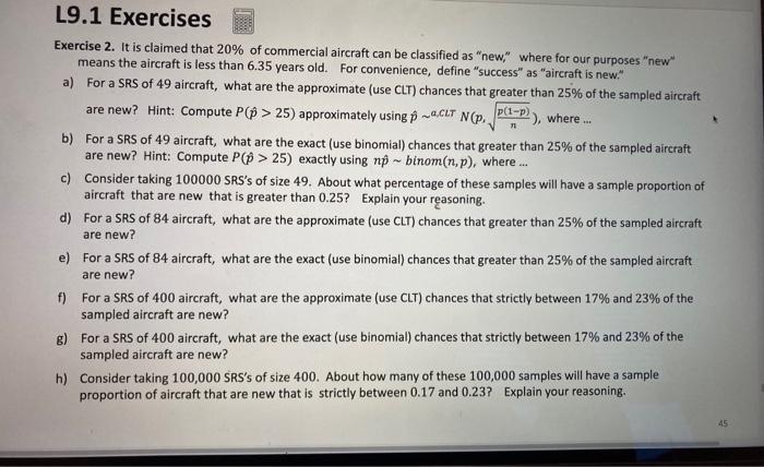 Solved Exercise 2. It is claimed that 20% of commercial | Chegg.com