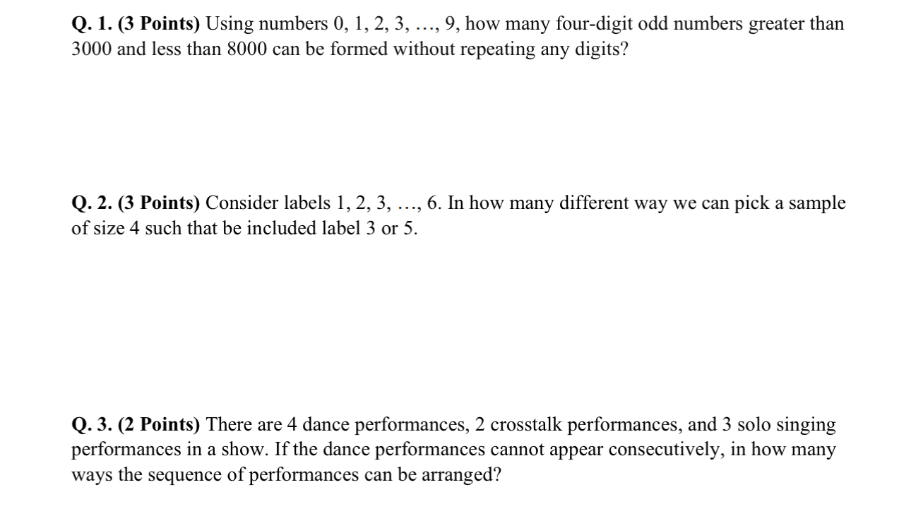 Solved Q. 1. (3 ﻿Points) ﻿Using numbers 0,1,2,3,dots,9, ﻿how | Chegg.com