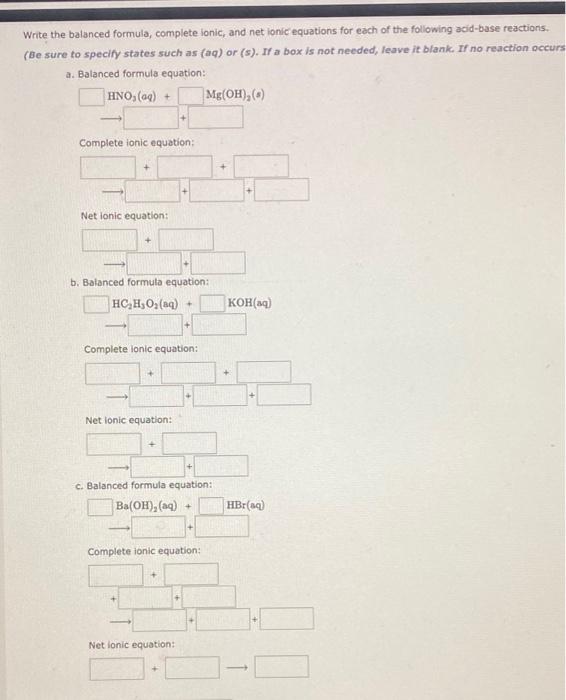 Solved Write the balanced formula, complete ionic, and net | Chegg.com