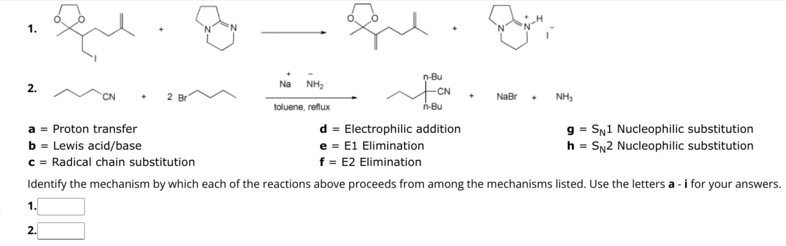 Solved toluene, refluxd = ﻿Electrophilic additione= ﻿E1 | Chegg.com