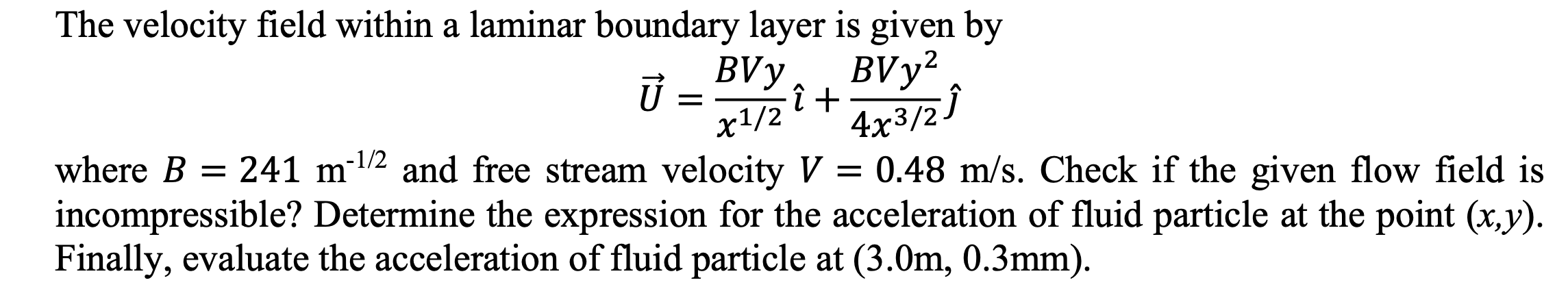 Solved The velocity field within a laminar boundary layer is | Chegg.com