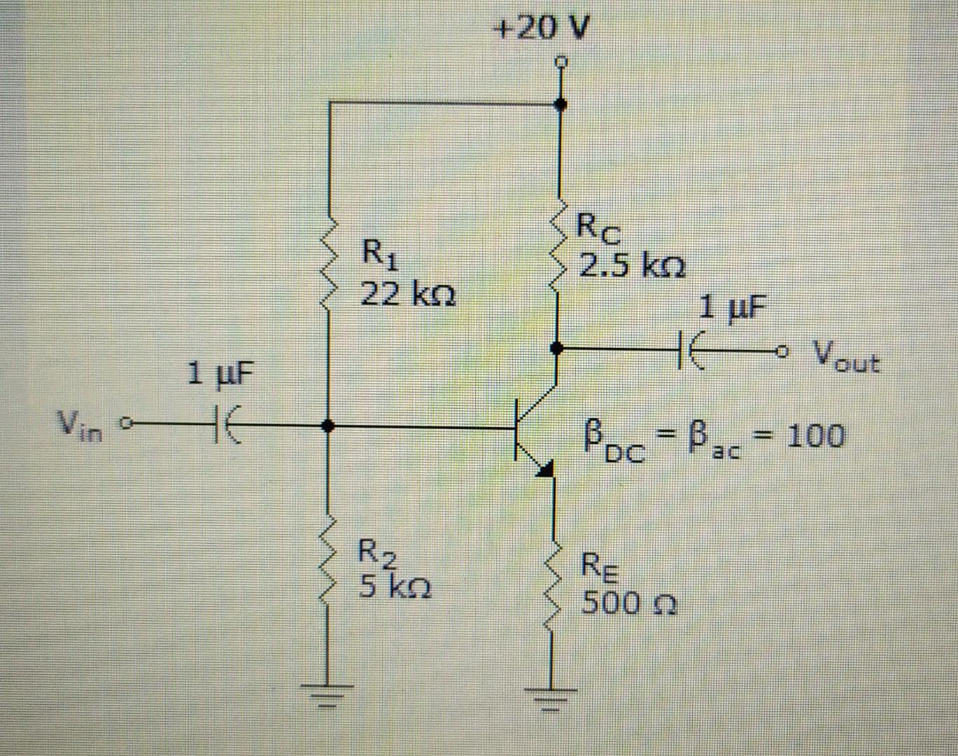 Determine the value of the R_in (base) resistance in | Chegg.com