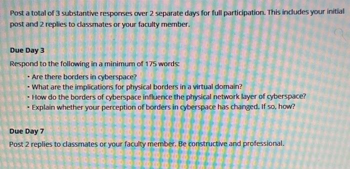Solved Post a total of 3 substantive responses over 2 | Chegg.com