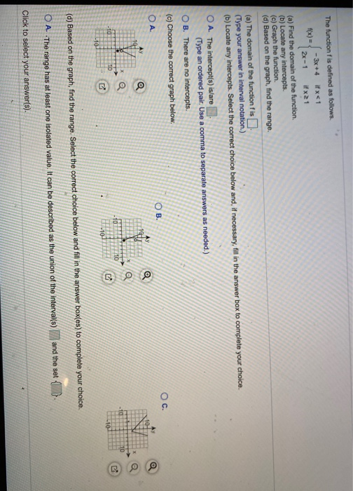 Solved The function fis defined as follows. - 3x + 4 fx