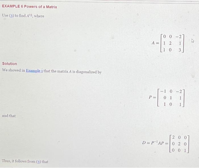 Solved Use the method of Example 6 to compute the matrix | Chegg.com
