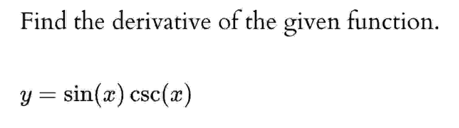 Solved Find the derivative of the given | Chegg.com