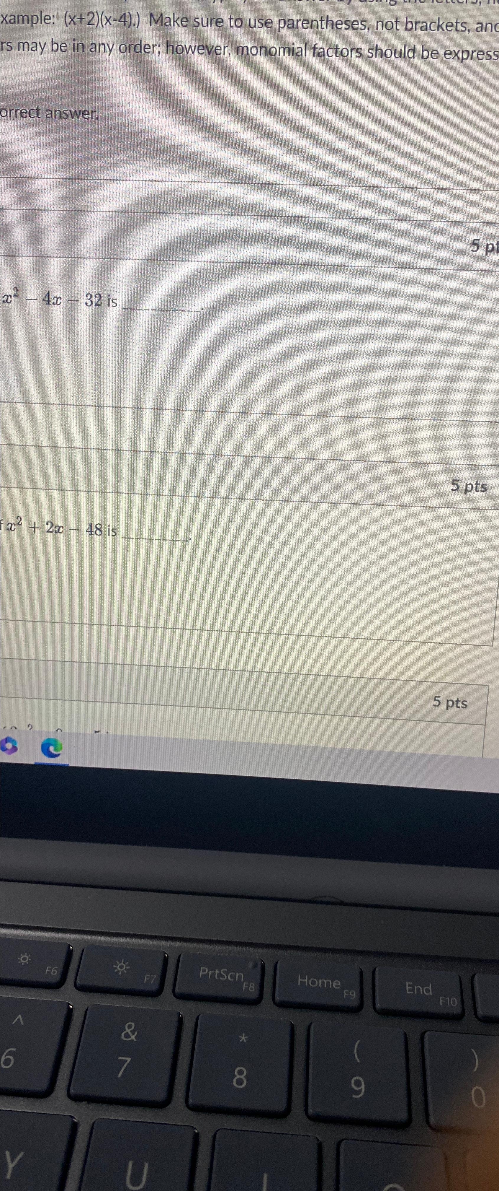 Solved xample: (x+2)(x-4). | Chegg.com