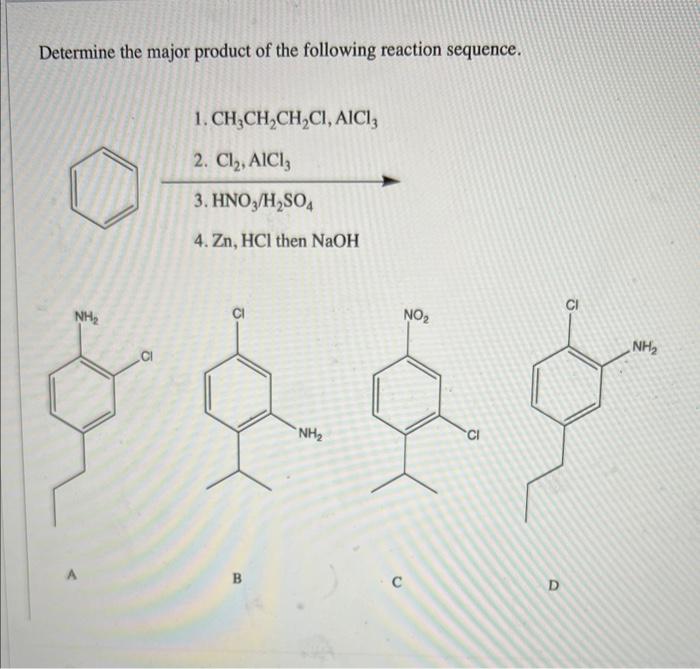 Solved Determine the major product of the following reaction | Chegg.com