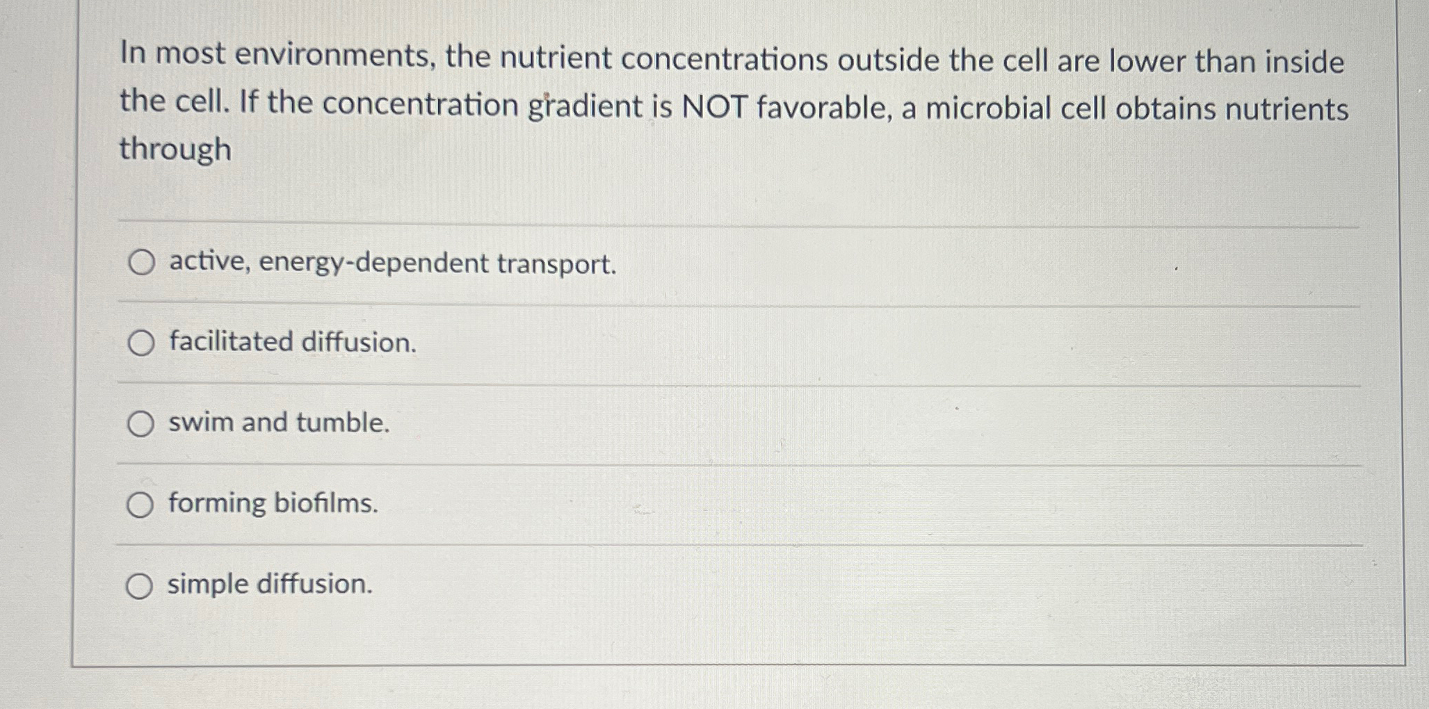 Solved In most environments, the nutrient concentrations | Chegg.com