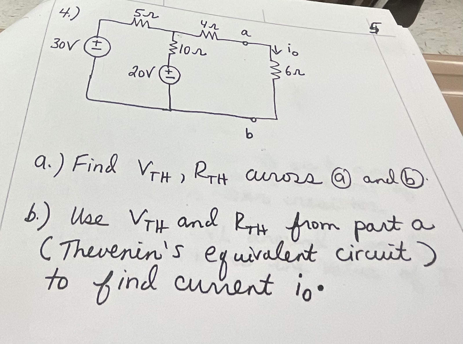Solved a.) ﻿Find VTH,RTH ﻿aross (a) ﻿and (b)b.) ﻿Use VTH | Chegg.com