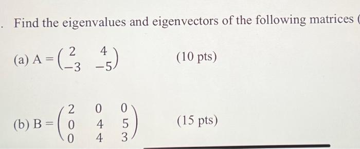 Solved Find the eigenvalues and eigenvectors of the | Chegg.com