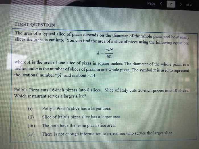 Solved Page ( 2 ) of 4 FIRST QUESTION The area of a typical | Chegg.com