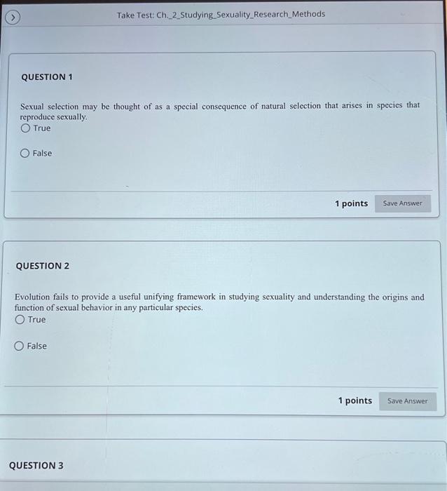 Solved Take Test: Ch. 2 Studying Sexuality Research_Methods | Chegg.com
