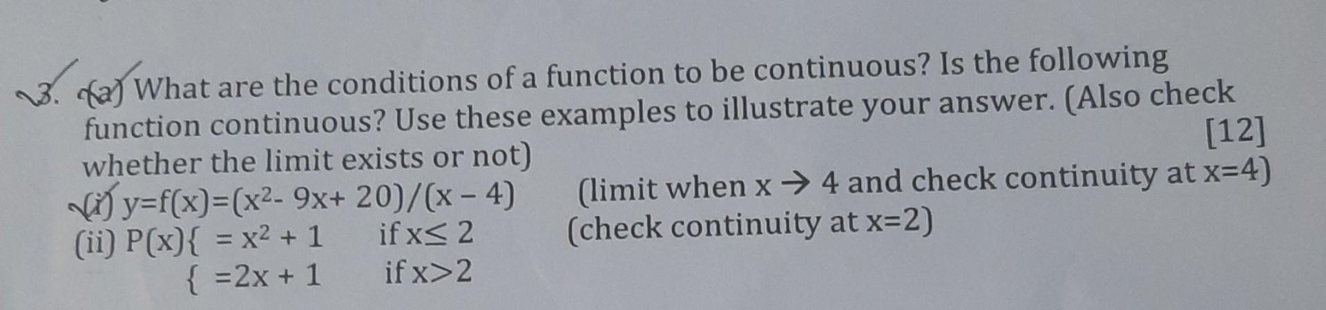 Solved 3. What are the conditions of a function to be | Chegg.com