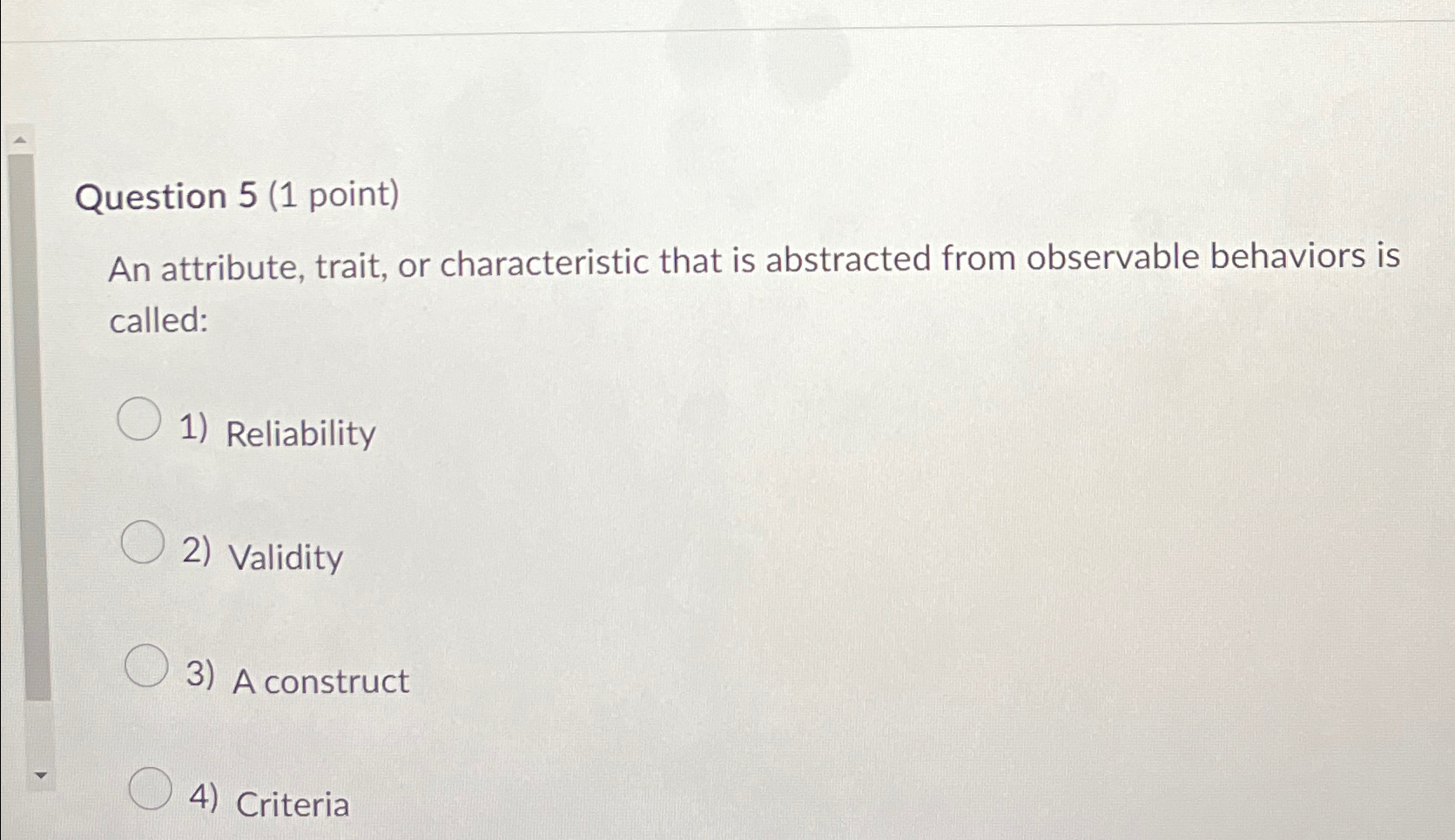 Solved Question 5 (1 ﻿point)An attribute, trait, or | Chegg.com