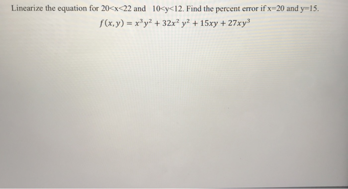Solved Linearize the equation for 20 | Chegg.com