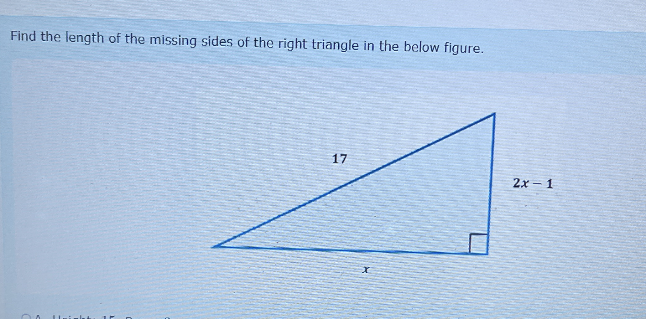Solved Find the length of the missing sides of the right | Chegg.com