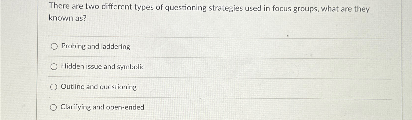 Solved There are two different types of questioning | Chegg.com