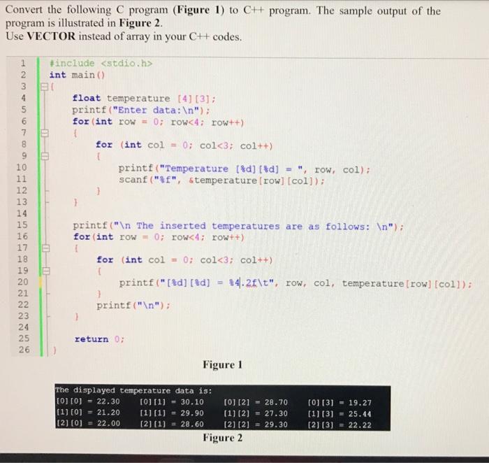 Solved Convert the following program (Figure 1) to C++ | Chegg.com