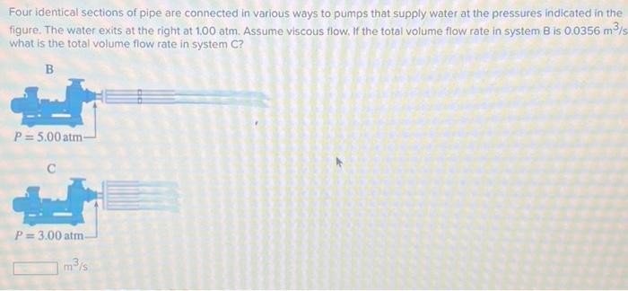 Solved Four identical sections of pipe are connected in | Chegg.com