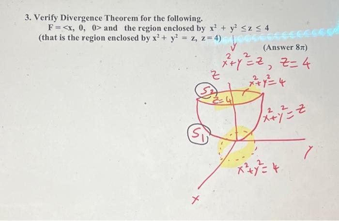 Solved 3. Verify Divergence Theorem for the following. | Chegg.com