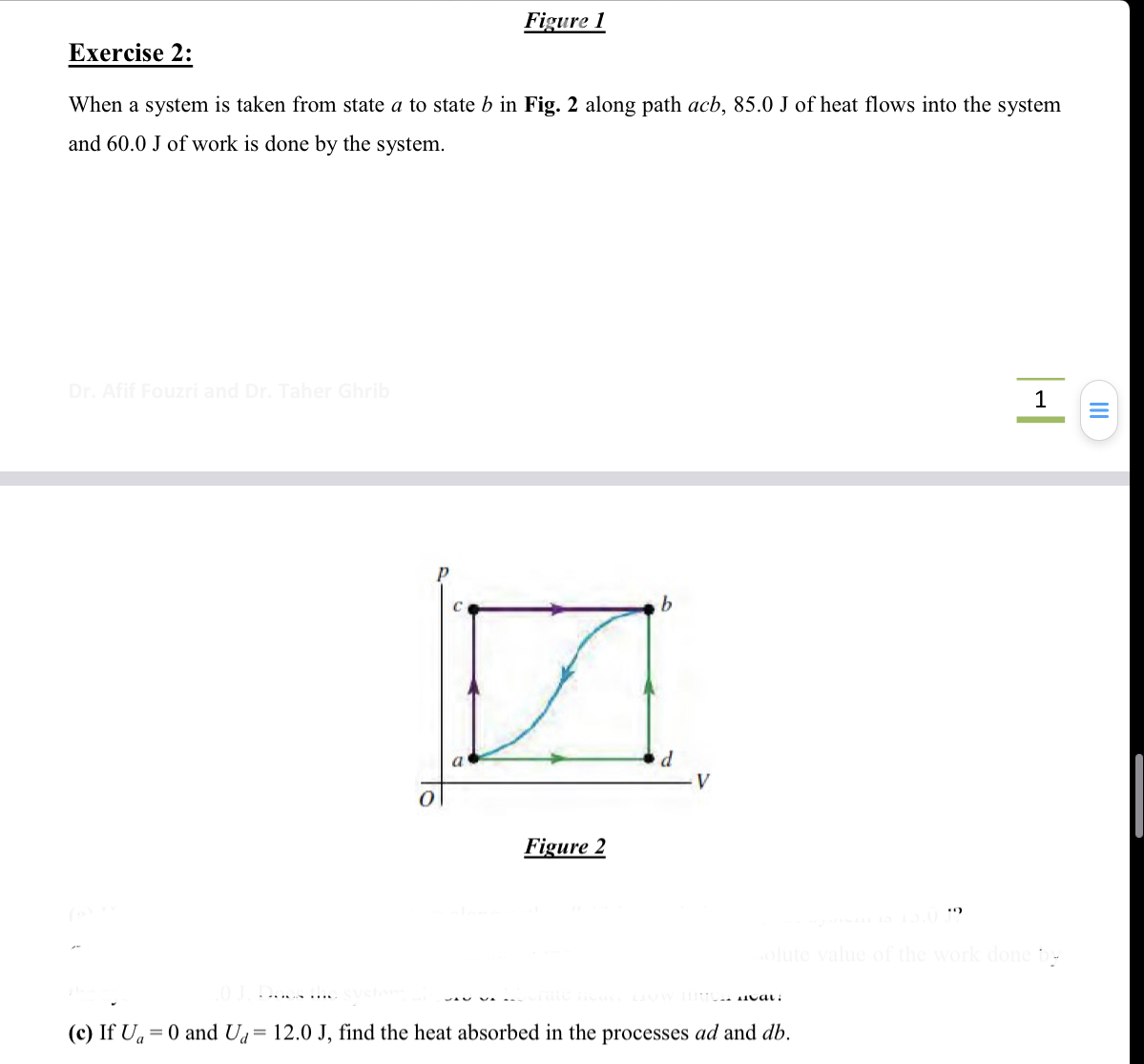 Figure 1Exercise 2:When a system is taken from state | Chegg.com