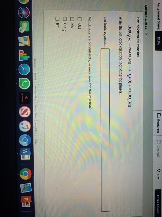 Solved Assignment Score: 73.8% Resources Give Up? Hint Check | Chegg.com