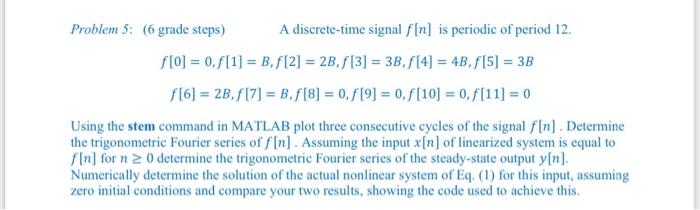 Solved Problem 5: (6 grade steps) A discrete-time signal | Chegg.com