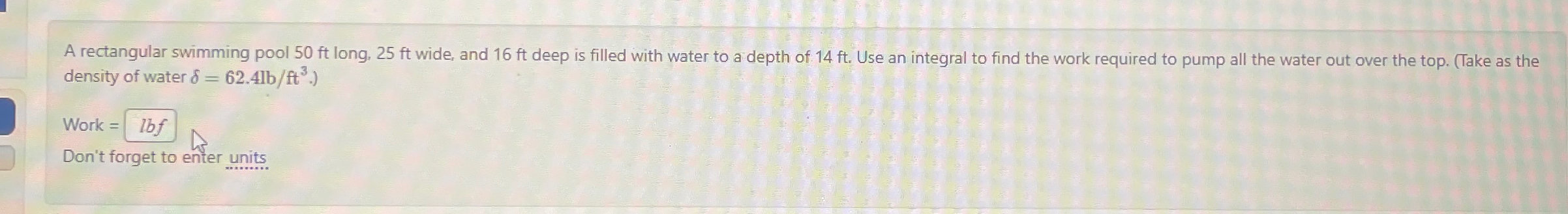 Solved A rectangular swimming pool 50ft ﻿long, 25ft ﻿wide, | Chegg.com
