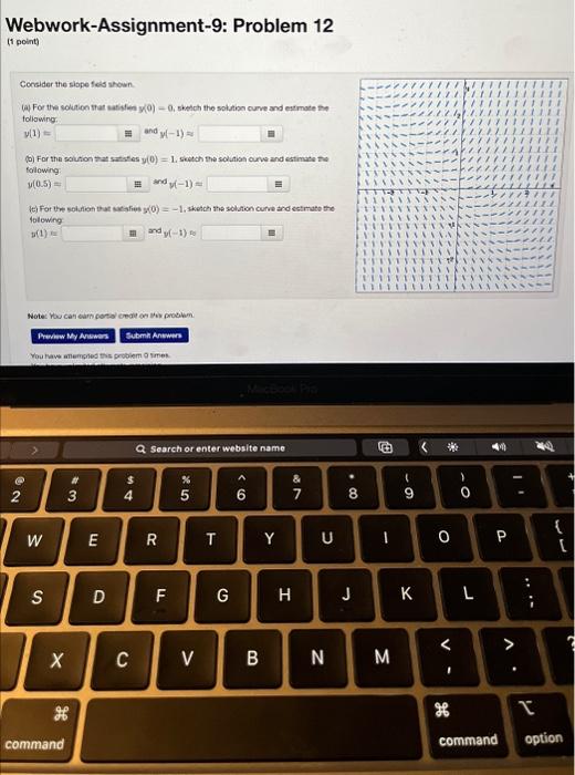 Solved Webwork-Assignment-9: Problem 12 (1 point) Consider | Chegg.com