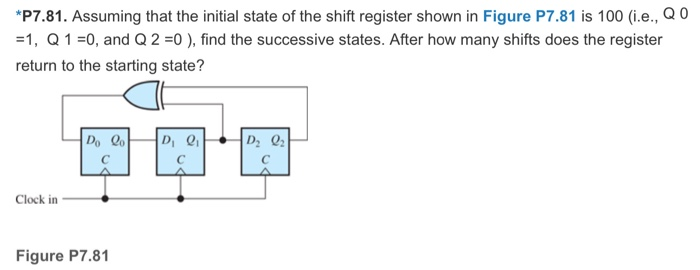Solved *P7.81. Assuming that the initial state of the shift | Chegg.com