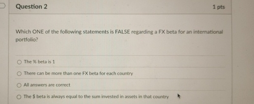 High Quality SOLUTION Question 21 ﻿ptsWhich ONE of the following statements | Chegg.com