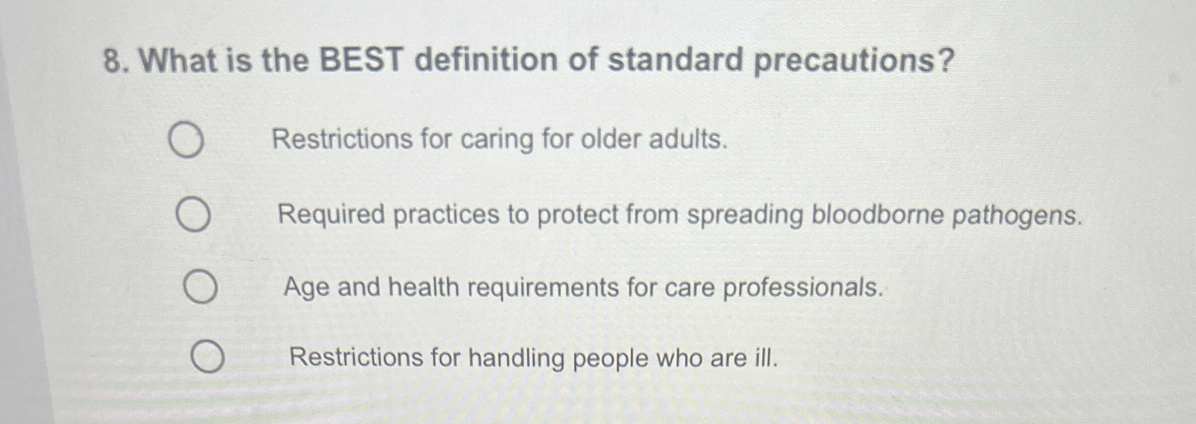 Solved What is the BEST definition of standard | Chegg.com