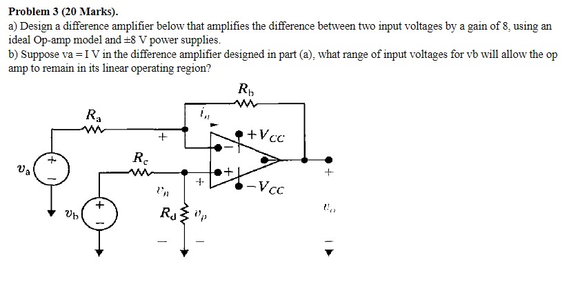 Solved Problem 3 (20 Marks).a) Design a difference | Chegg.com Solved Problem 3 (20 Marks).a) Design a difference | Chegg.com