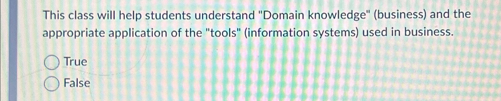 Solved This class will help students understand "Domain | Chegg.com