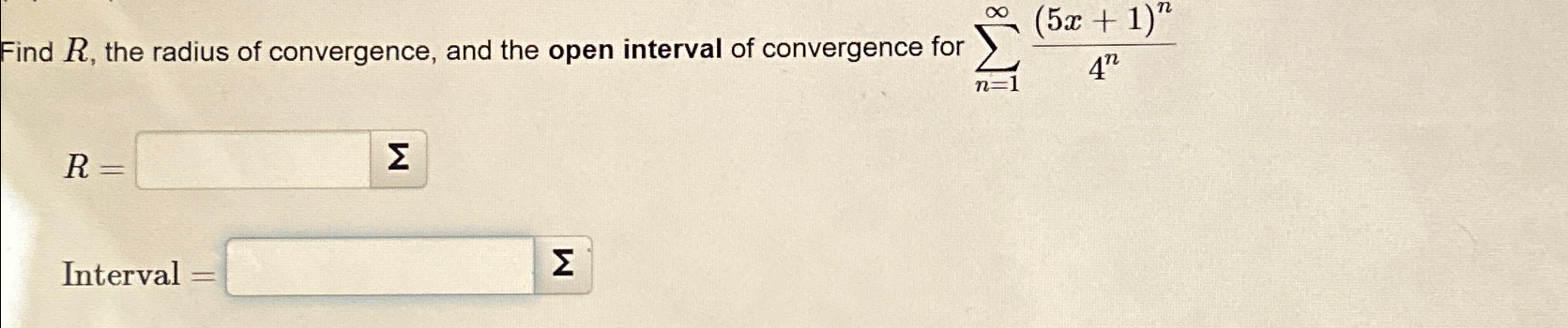 Solved Find R, ﻿the radius of convergence, and the open | Chegg.com