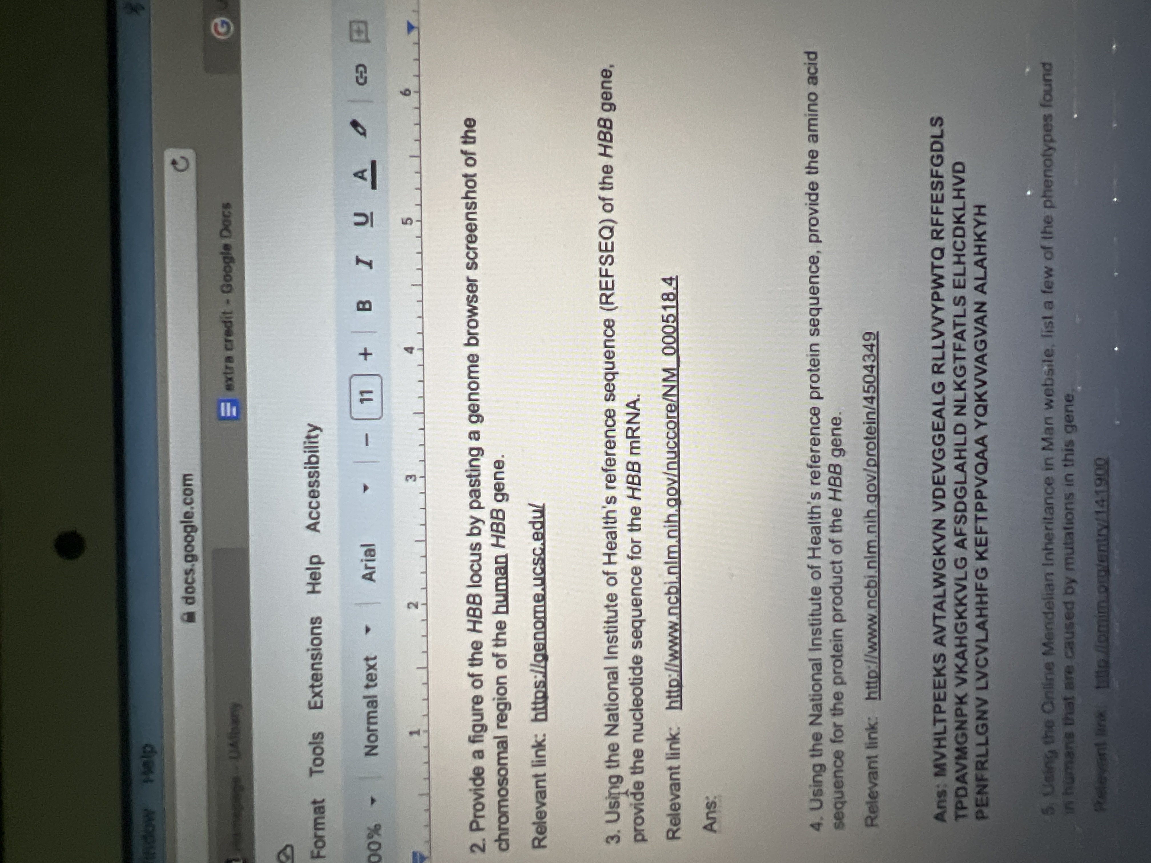 Solved F.Provide a figure of the HBB locus by pasting a | Chegg.com