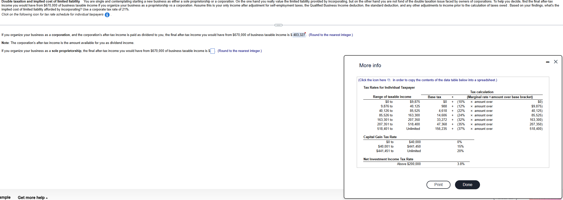 Solved Double taxation and implied cost of limited liability | Chegg.com