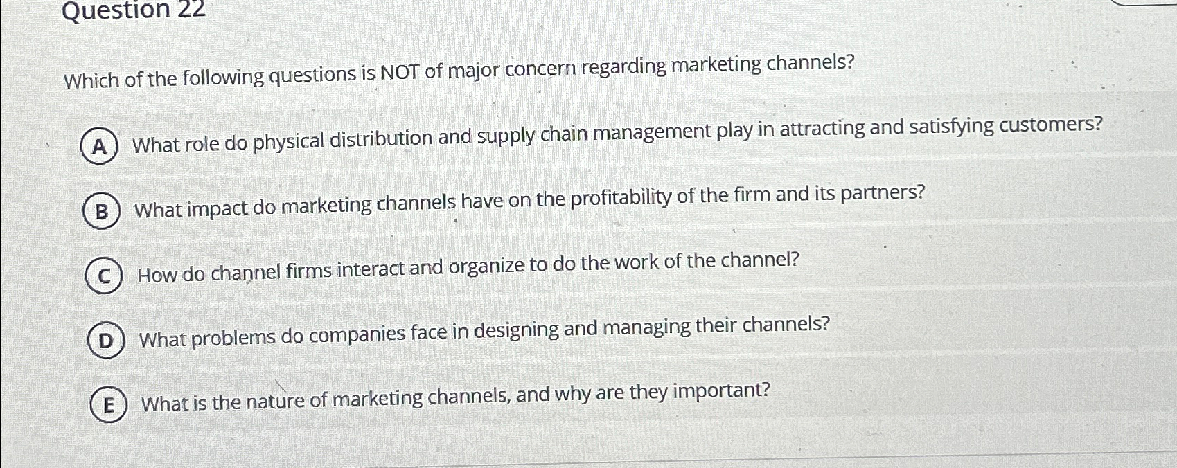 Solved Question 22Which of the following questions is NOT of | Chegg.com