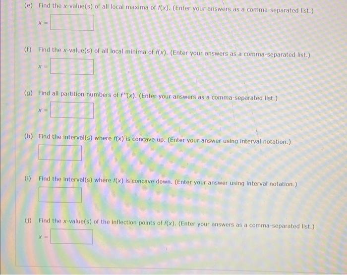 Solved Suppose that f(x)=e4−50x2. (If an answer does not | Chegg.com