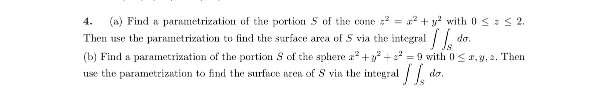 Solved (a) ﻿Find a parametrization of the portion S ﻿of the | Chegg.com