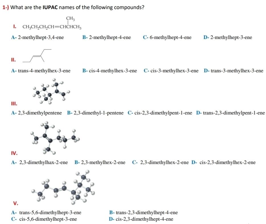 Solved can you explain how to arrive at each naming? i'm | Chegg.com
