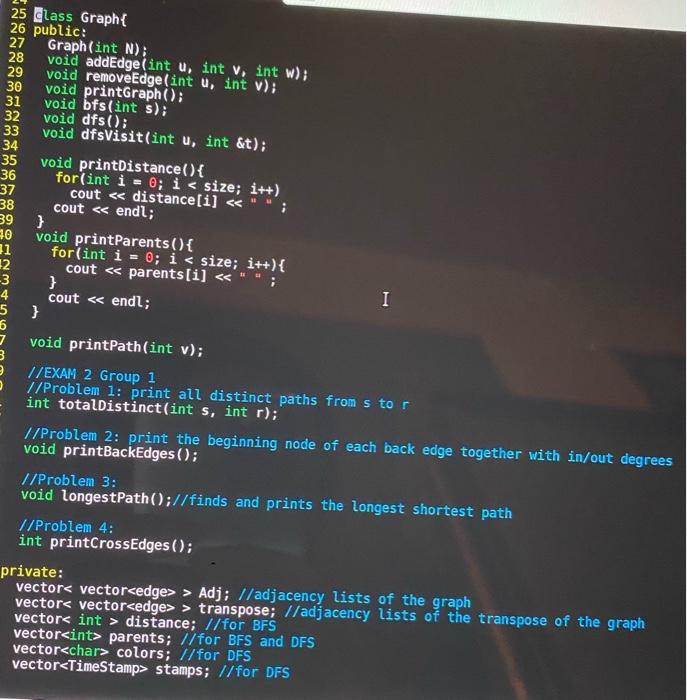 In c++ just write the functions for problems only 3 | Chegg.com