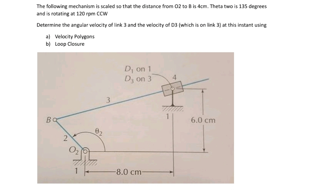 Solved The following mechanism is scaled so that the | Chegg.com