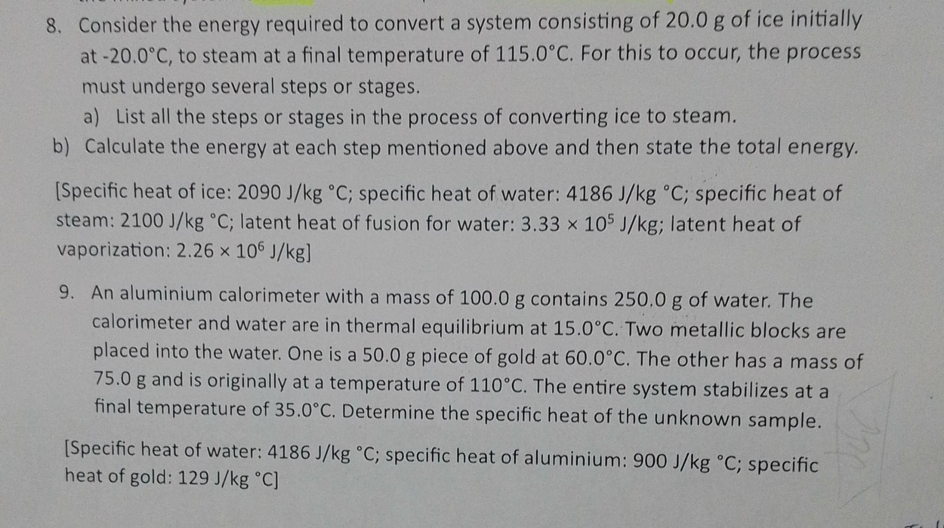 Solved 8. Consider the energy required to convert a system | Chegg.com