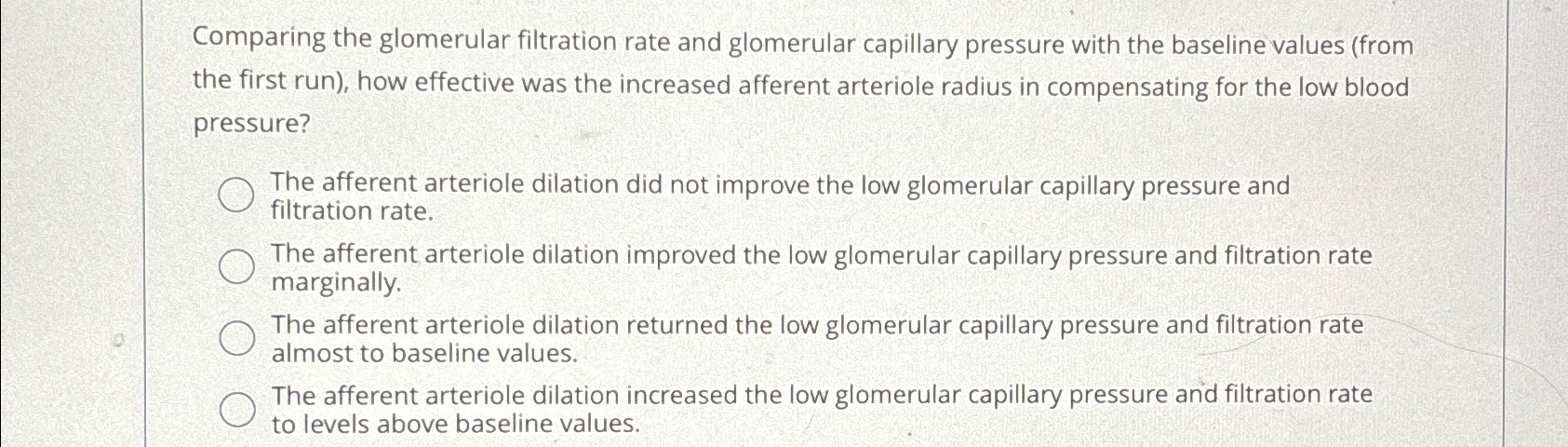 Solved Comparing the glomerular filtration rate and | Chegg.com