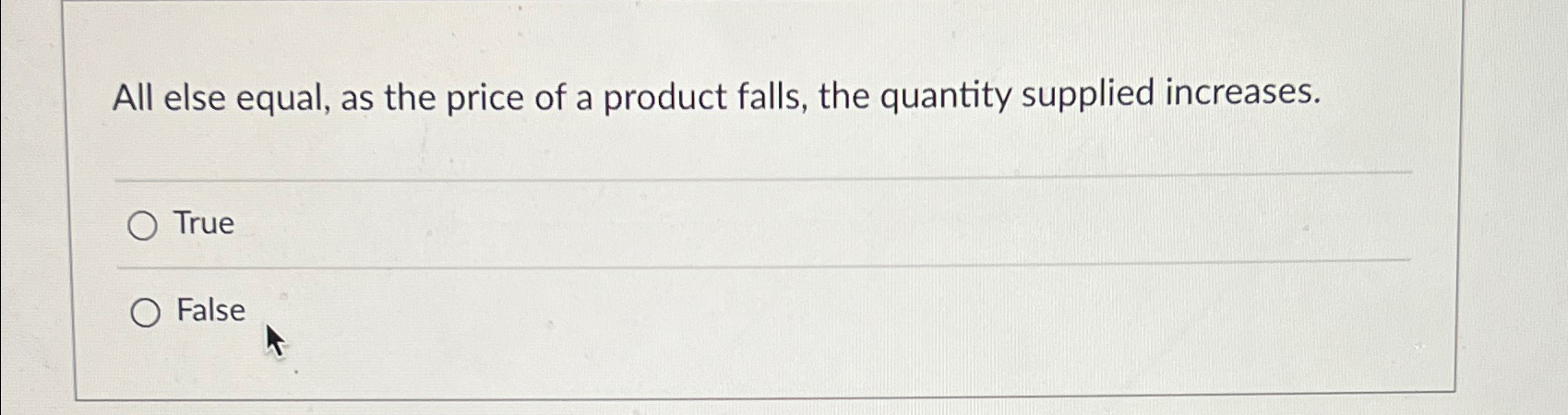 Solved All else equal, as the price of a product falls, the | Chegg.com