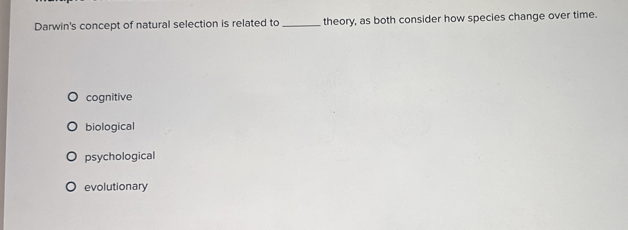 Solved Darwin's concept of natural selection is related to | Chegg.com