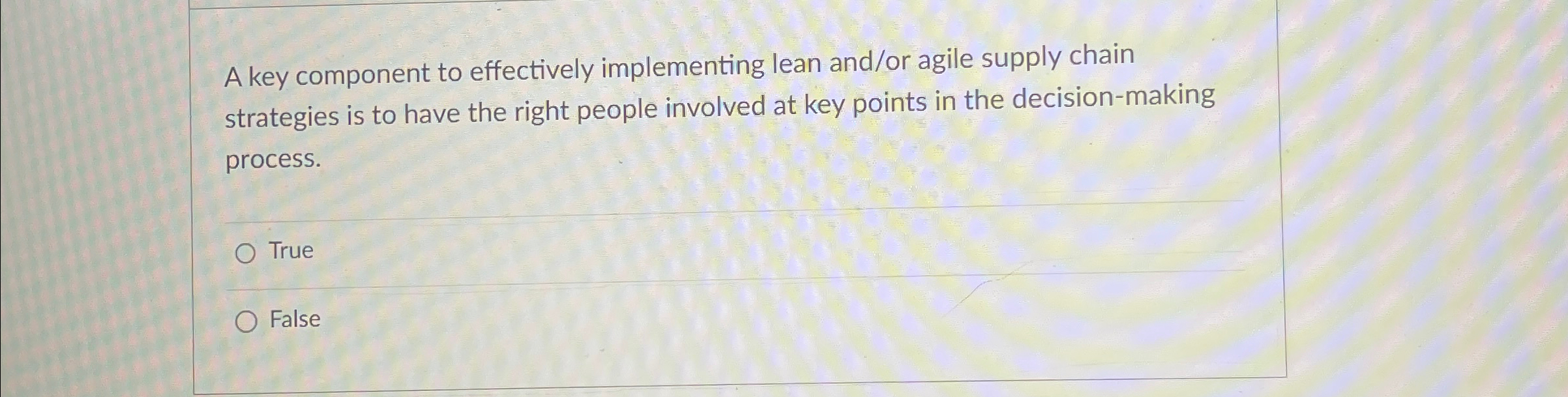 Solved A key component to effectively implementing lean | Chegg.com