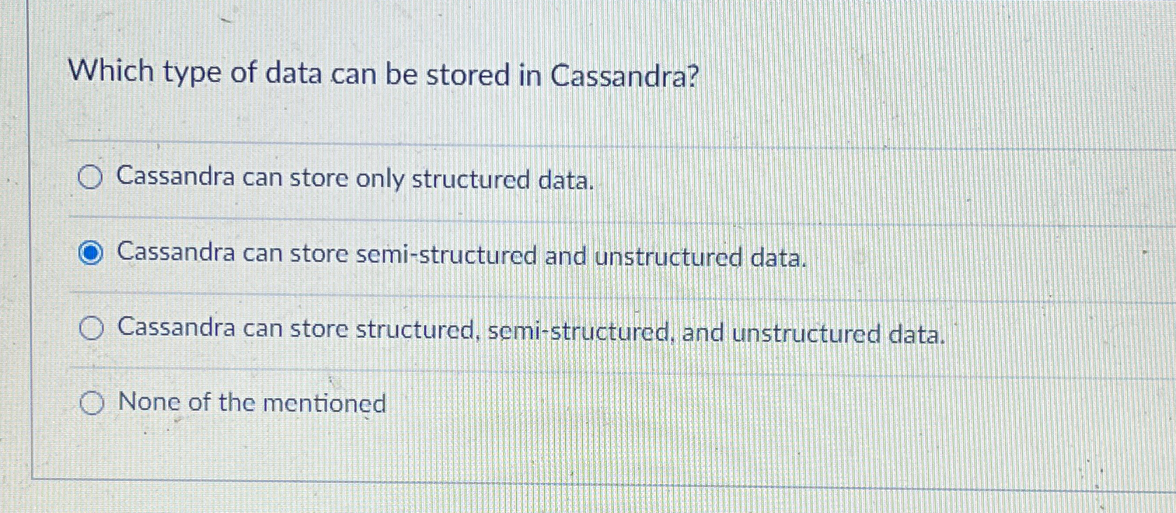 Solved Which type of data can be stored in | Chegg.com